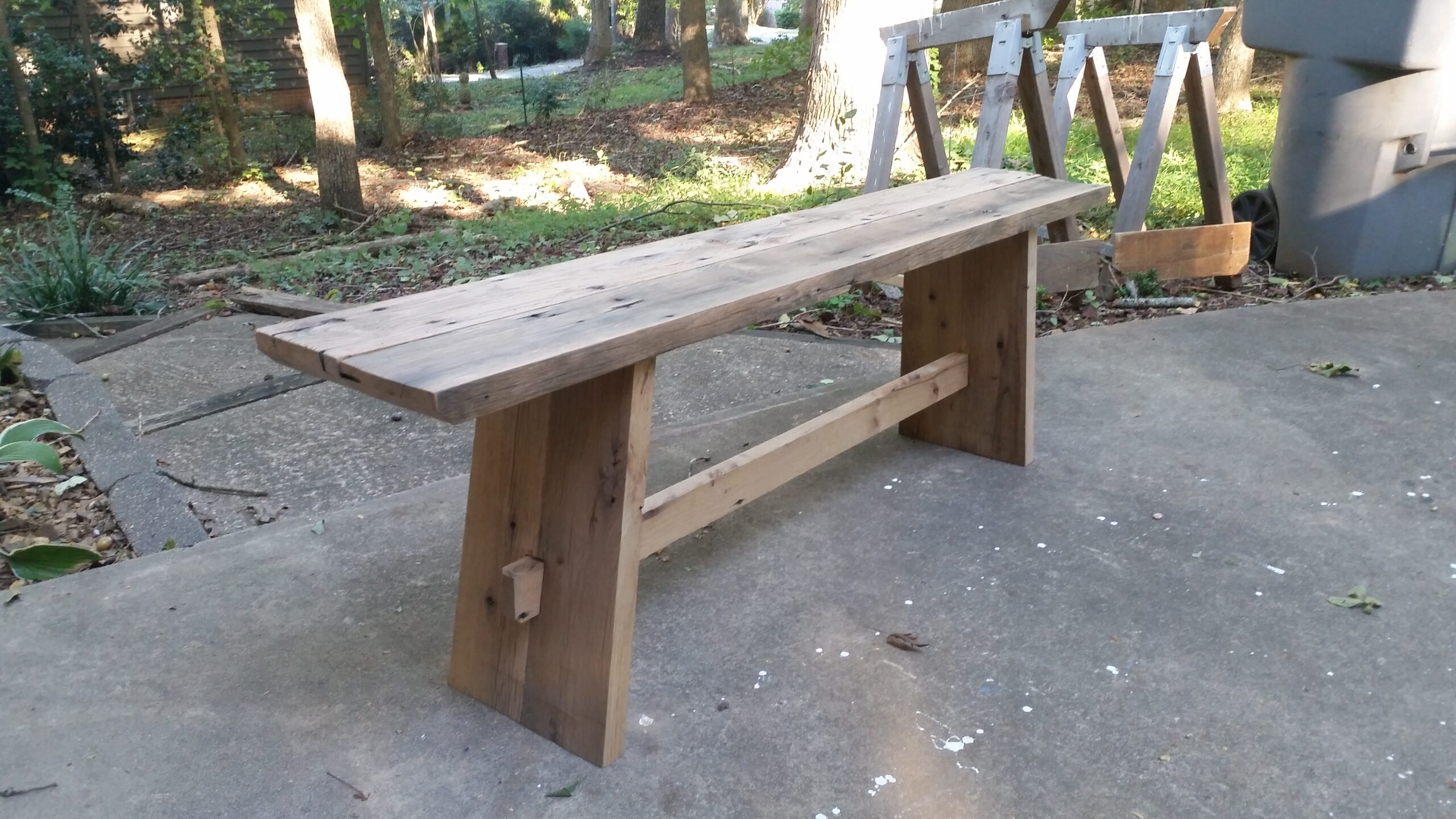 Reclaimed Barn wood Bench with through tenons » Famous Artisan