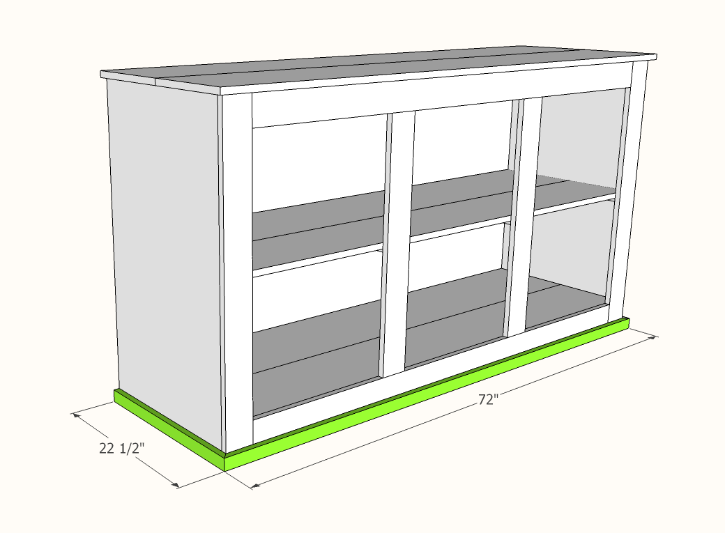 Sliding door console - 72” x 22.5” x 39” » Famous Artisan