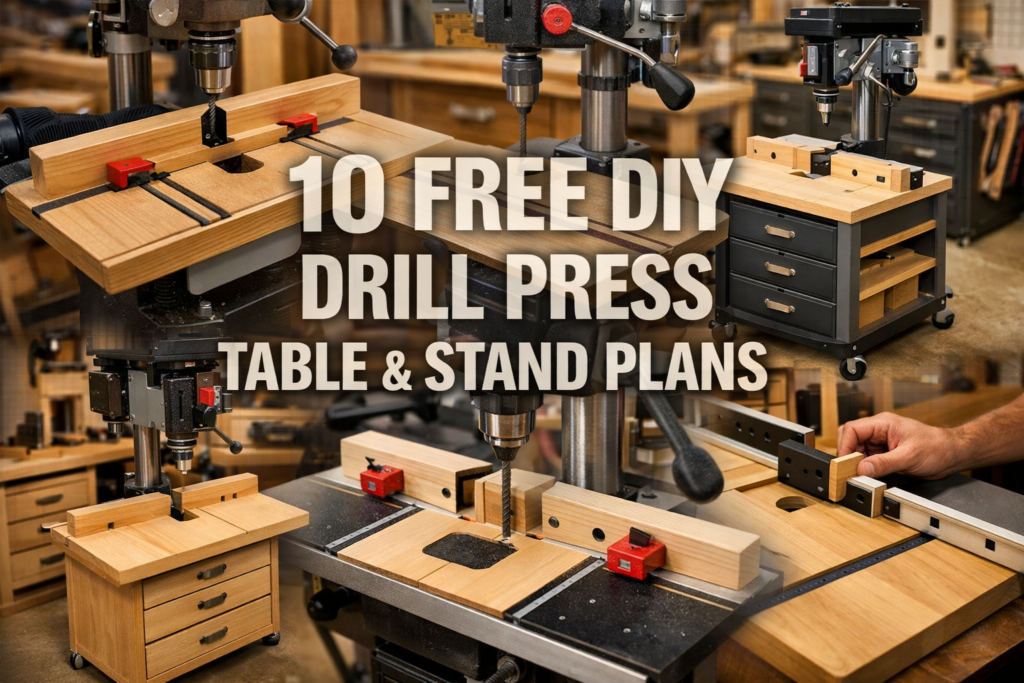 10 free DIY Drill Press Table and Stand plans » Famous Artisan